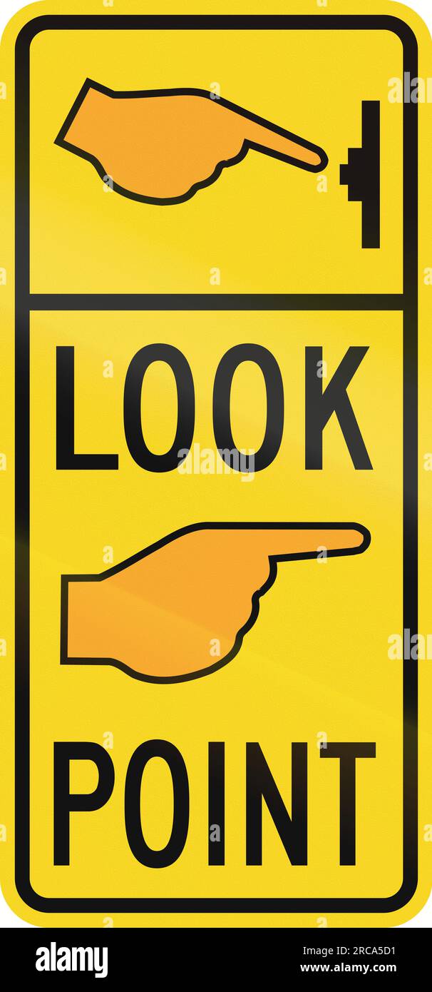 Road sign in Canada, instructing pedestrians how to cross safely. This ...