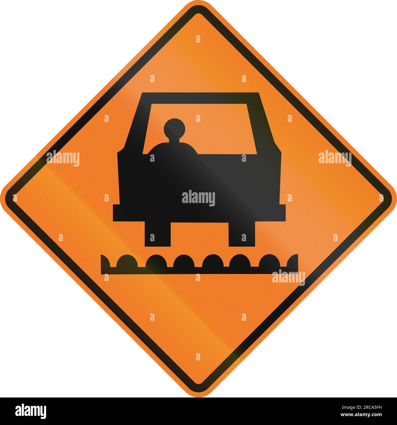 Canadian temporary road warning sign - Rough road. This sign is used in ...