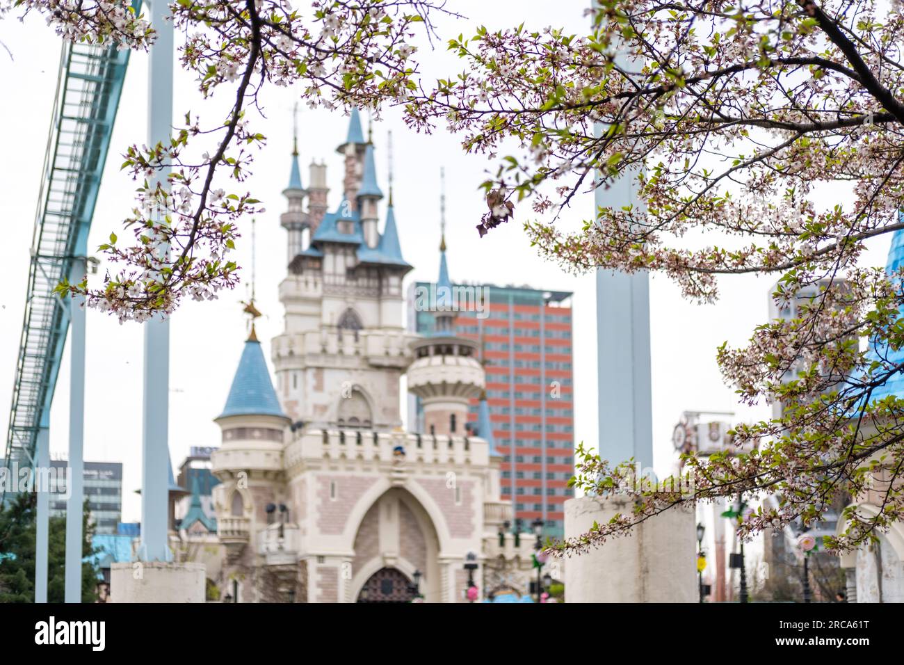 Seoul, South Korea - 4 April 2023: The castle in Magic Land, an outdoor ...