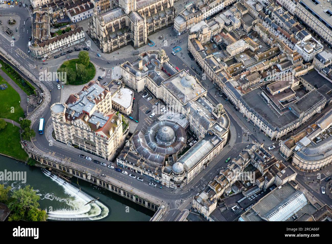 Aerial photograph of the East gate and surrounding building, including ...