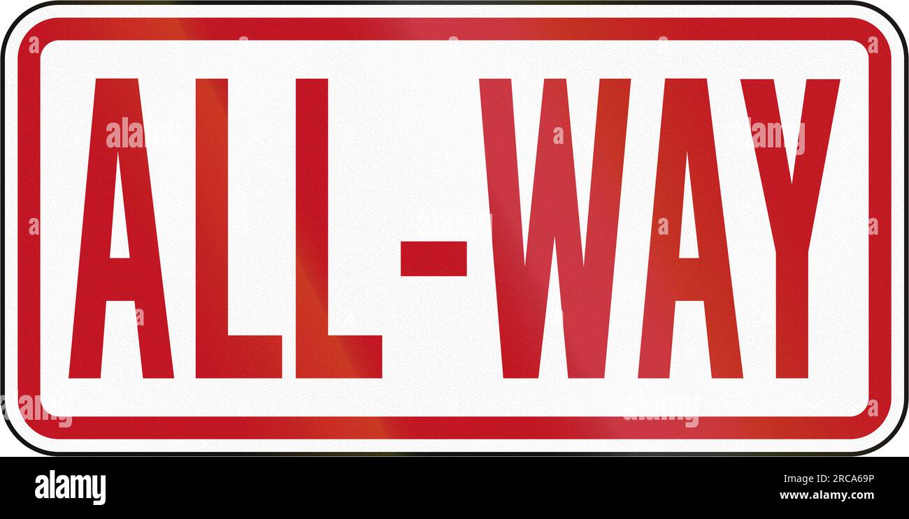 All-way plate used in English Canada for 4-way crossroads where all 4 ...