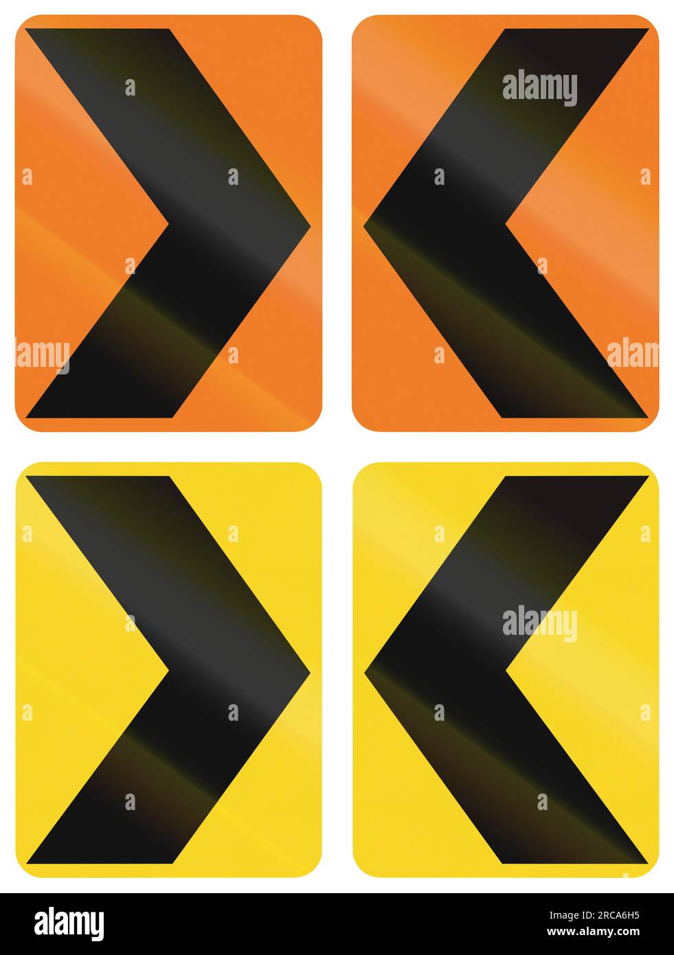 Collection of Canadian chevron alignments pointing to the left and ...