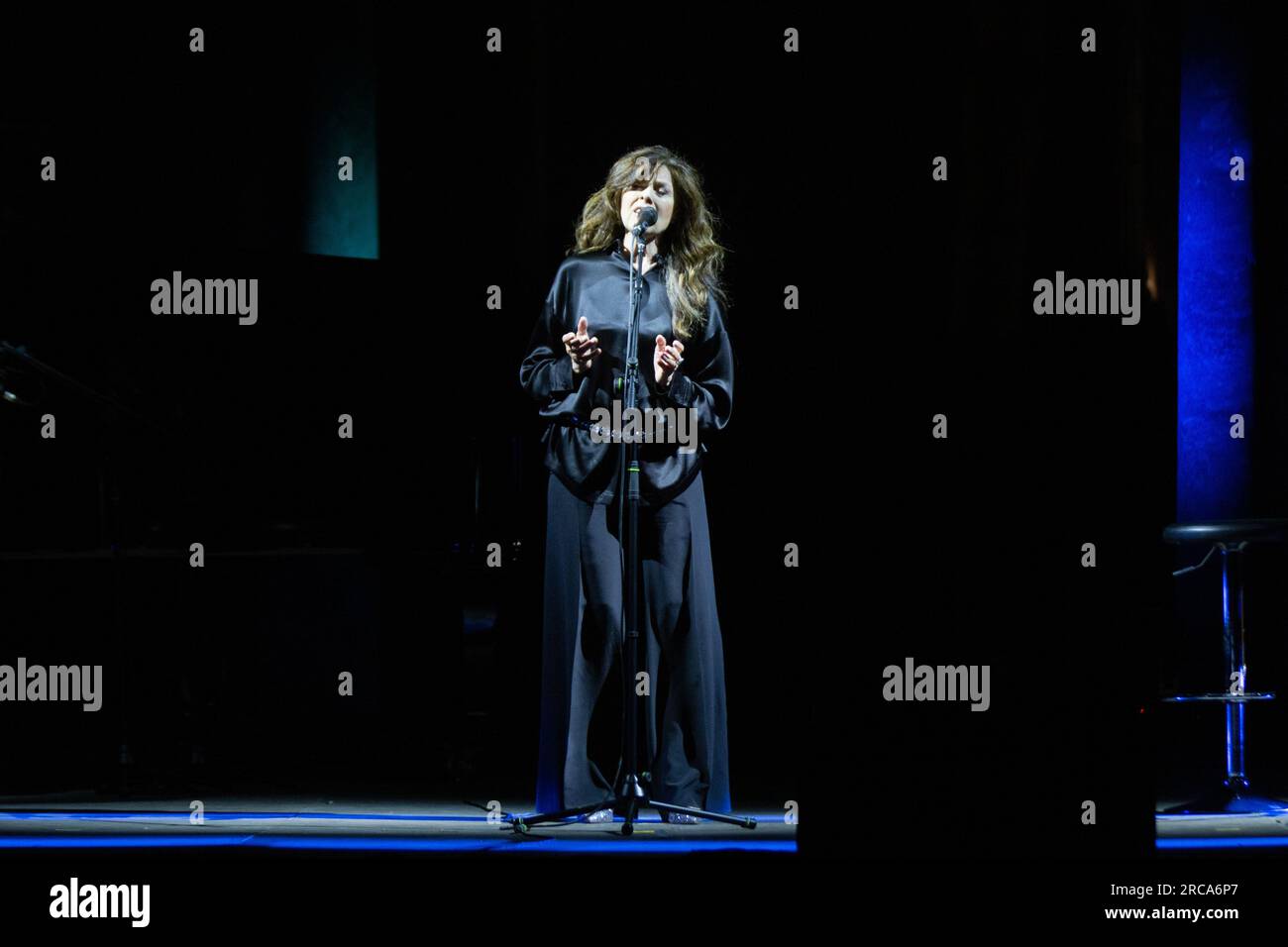 Italian singer Carla Bissi, aka Alice, during the concert "Eri con me ...