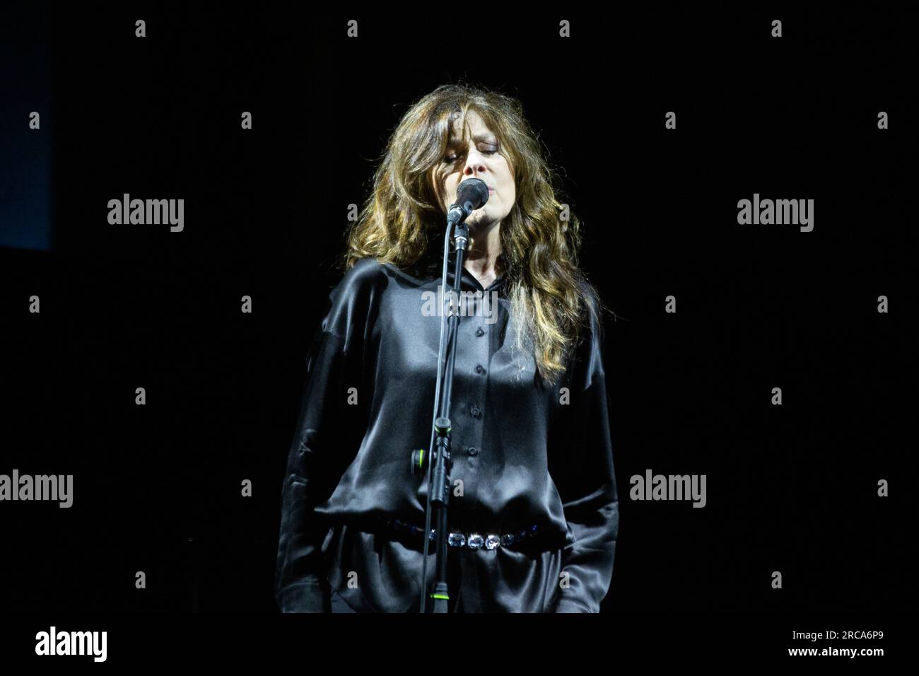 Italian singer Carla Bissi, aka Alice, during the concert "Eri con me ...