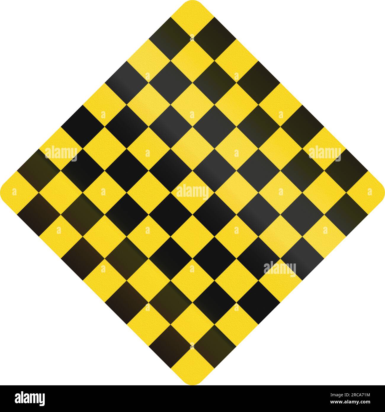 Checked warning road sign in Canada. These signs are authorised to mark ...