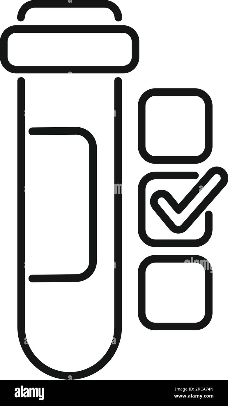 Approved test result icon outline vector. Medical lab. Hospital sample ...
