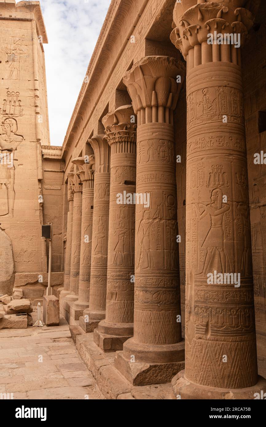 Egyptian colonnade 2 Stock Photo - Alamy