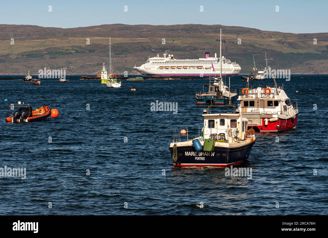 Isle of Skye, Scotland, UK. 6 June 2023. Portree harbour for small ...