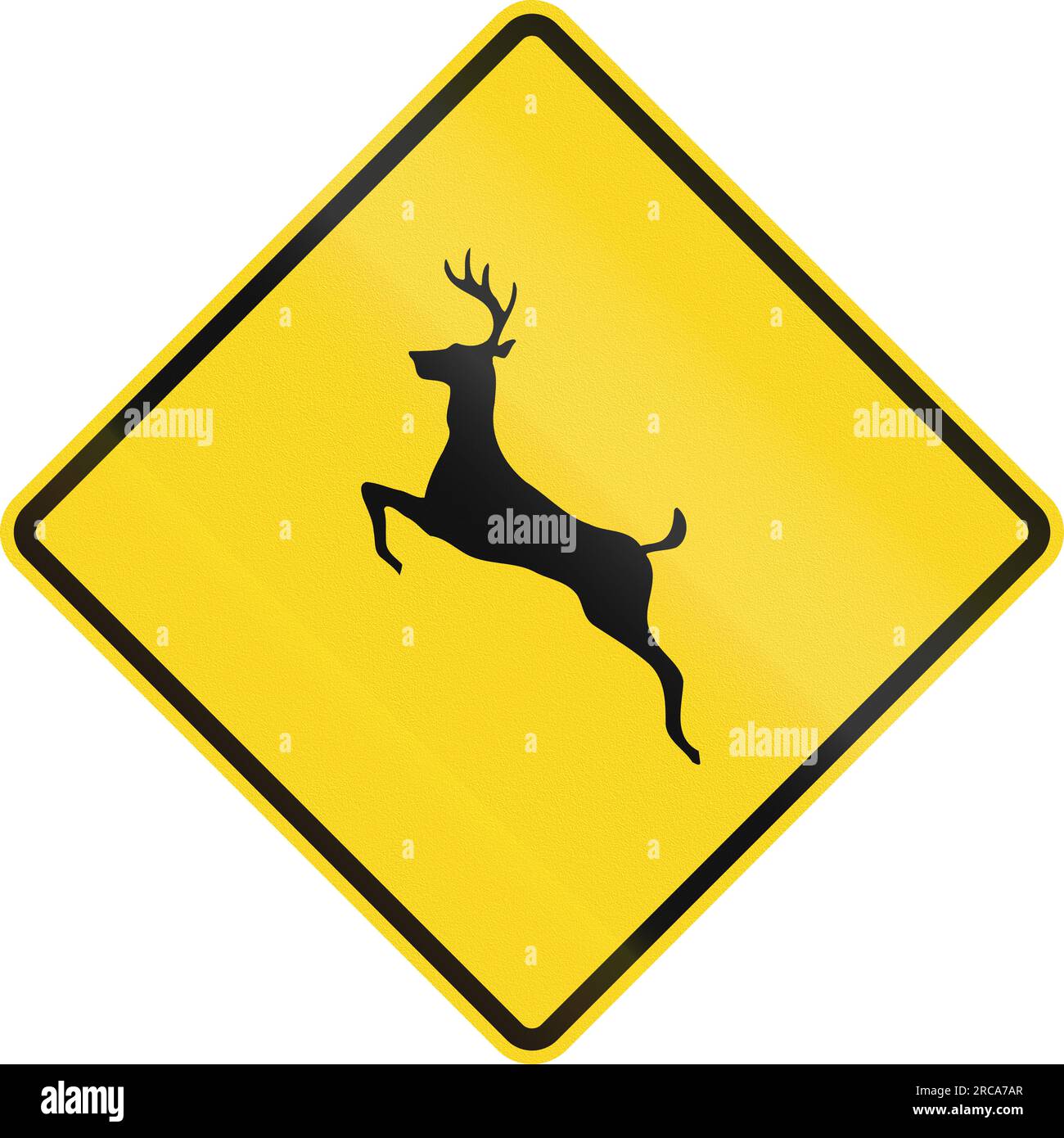 Jumping deer road sign hi-res stock photography and images - Alamy