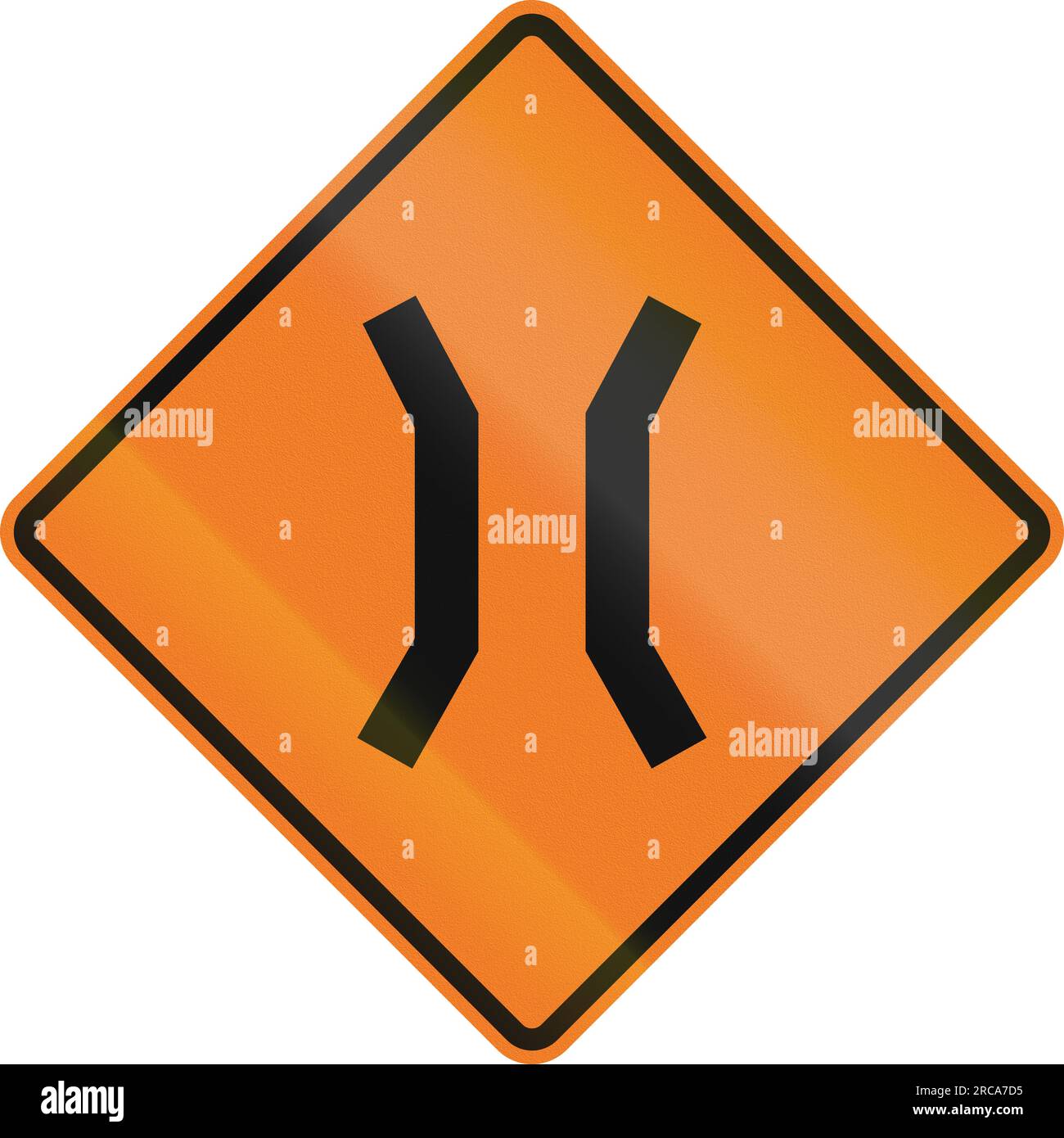 Canadian temporary road warning sign - Narrow bridge. This sign is used ...