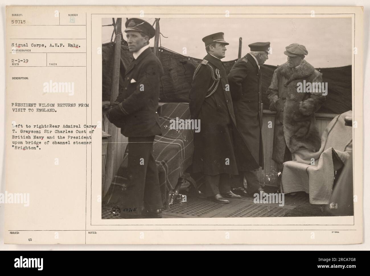 President Wilson returns from visit to England with Rear Admiral Carey ...