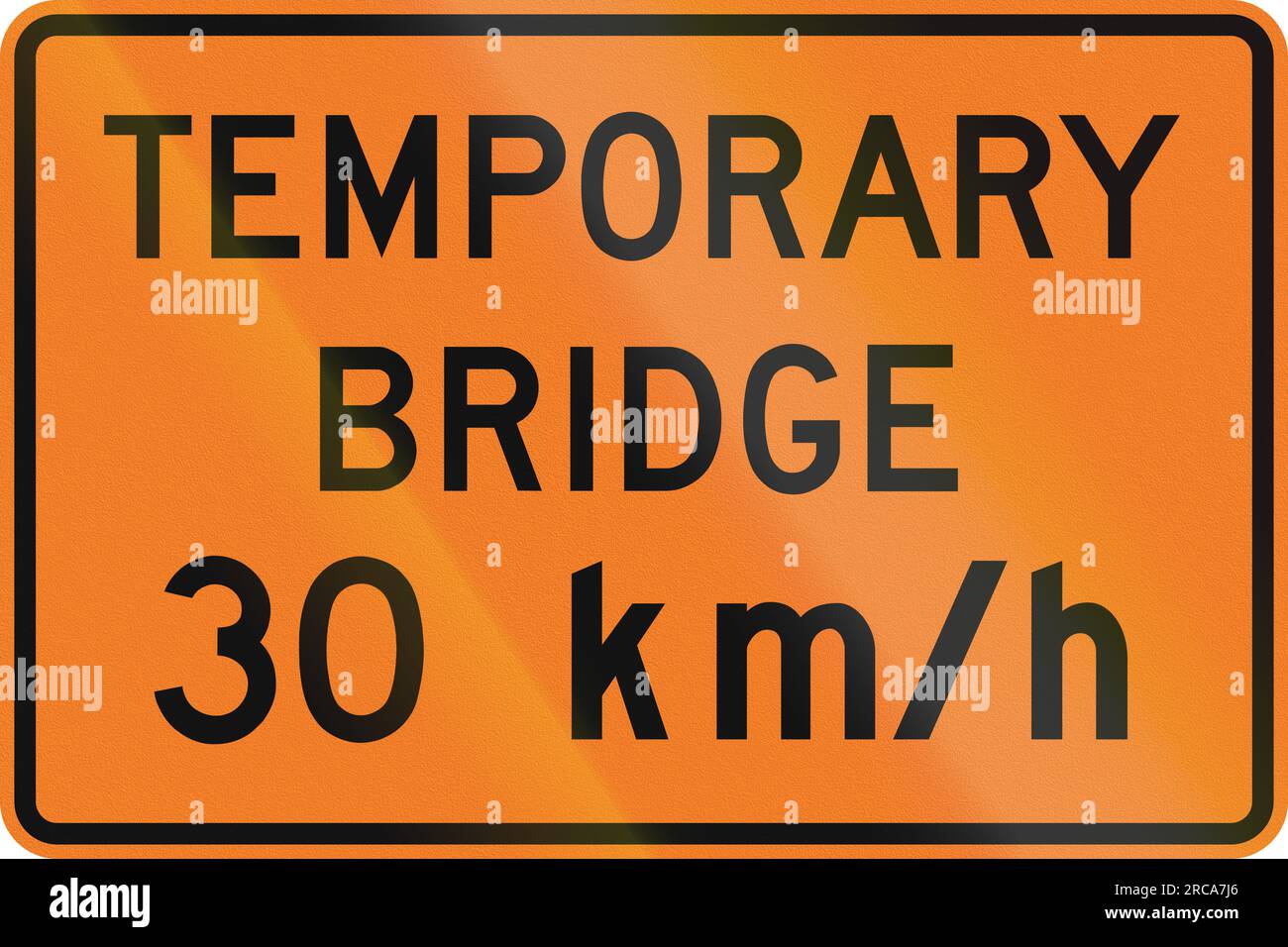 Roadworks sign in Canada - Temporary bridge with speed limit. This sign ...