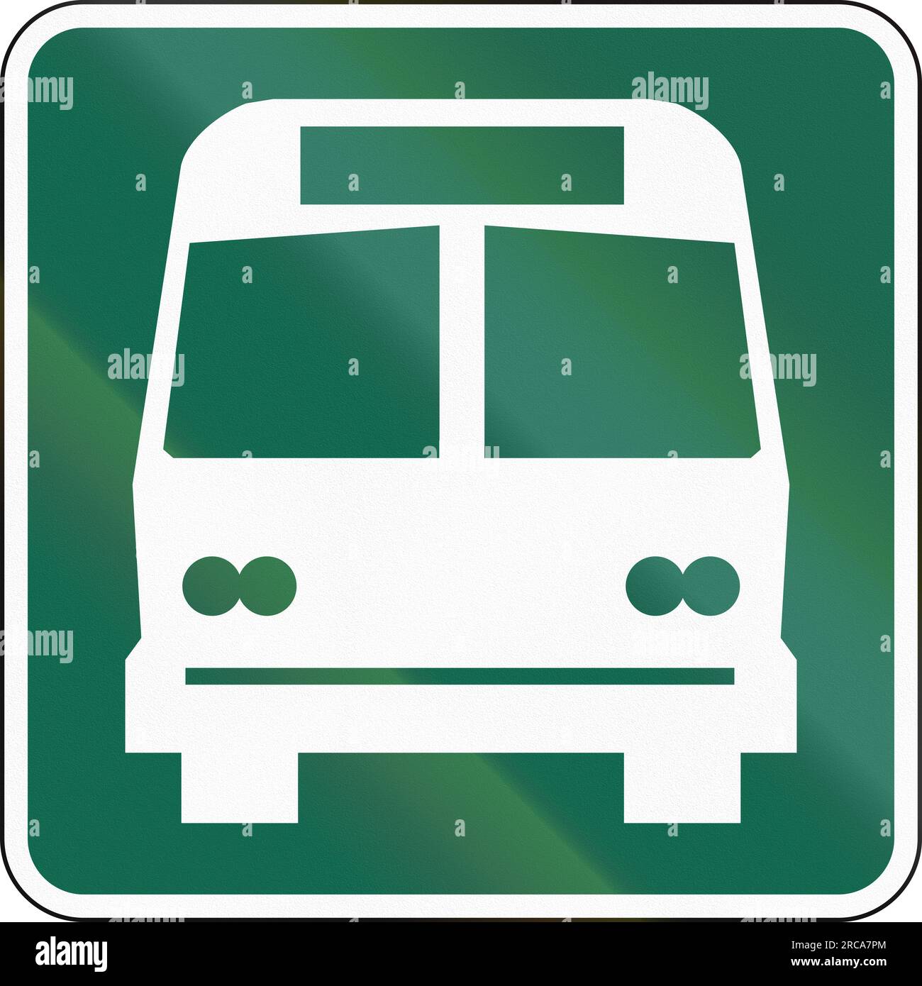 Guide road sign in Canada - Bus stop. This sign is used in Ontario ...