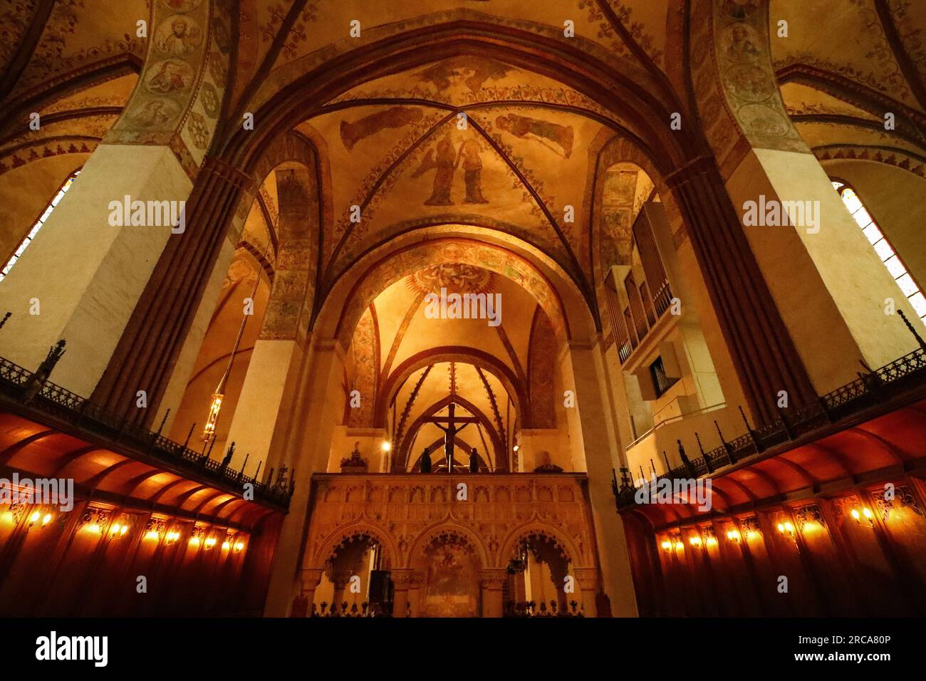 old cathedral interior, historic church Stock Photo - Alamy