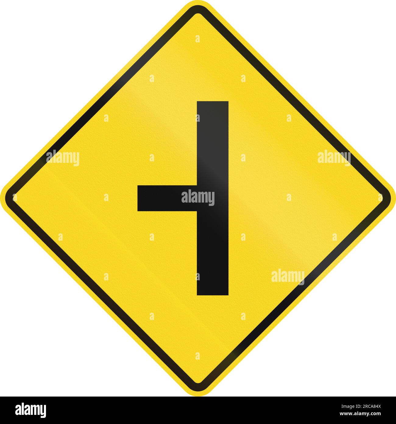 Canadian road warning sign - T-Intersection ahead. This sign is used in ...