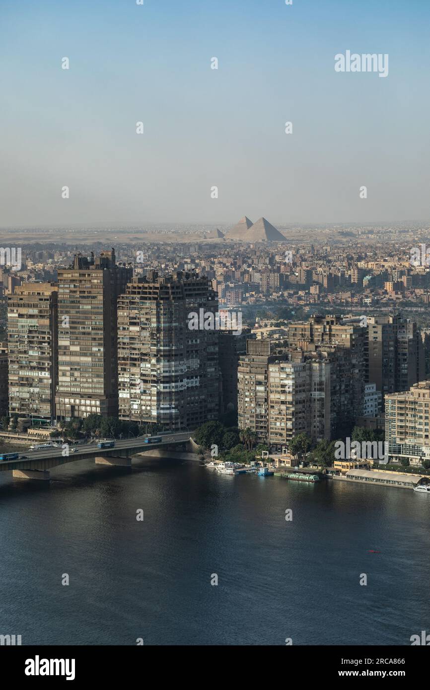 Giza Pyramids and Cairo Stock Photo - Alamy