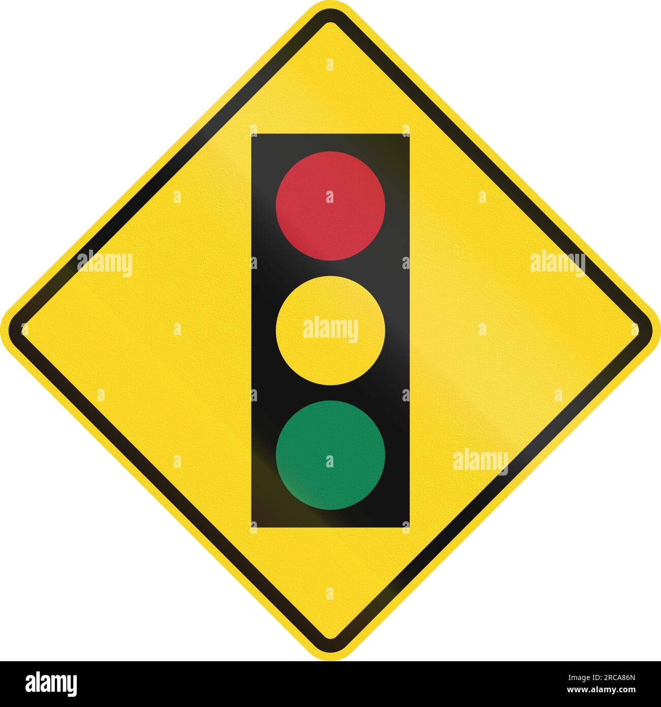Canadian road warning sign - Traffic lights ahead. This sign is used in Ontario Stock Photo - Alamy