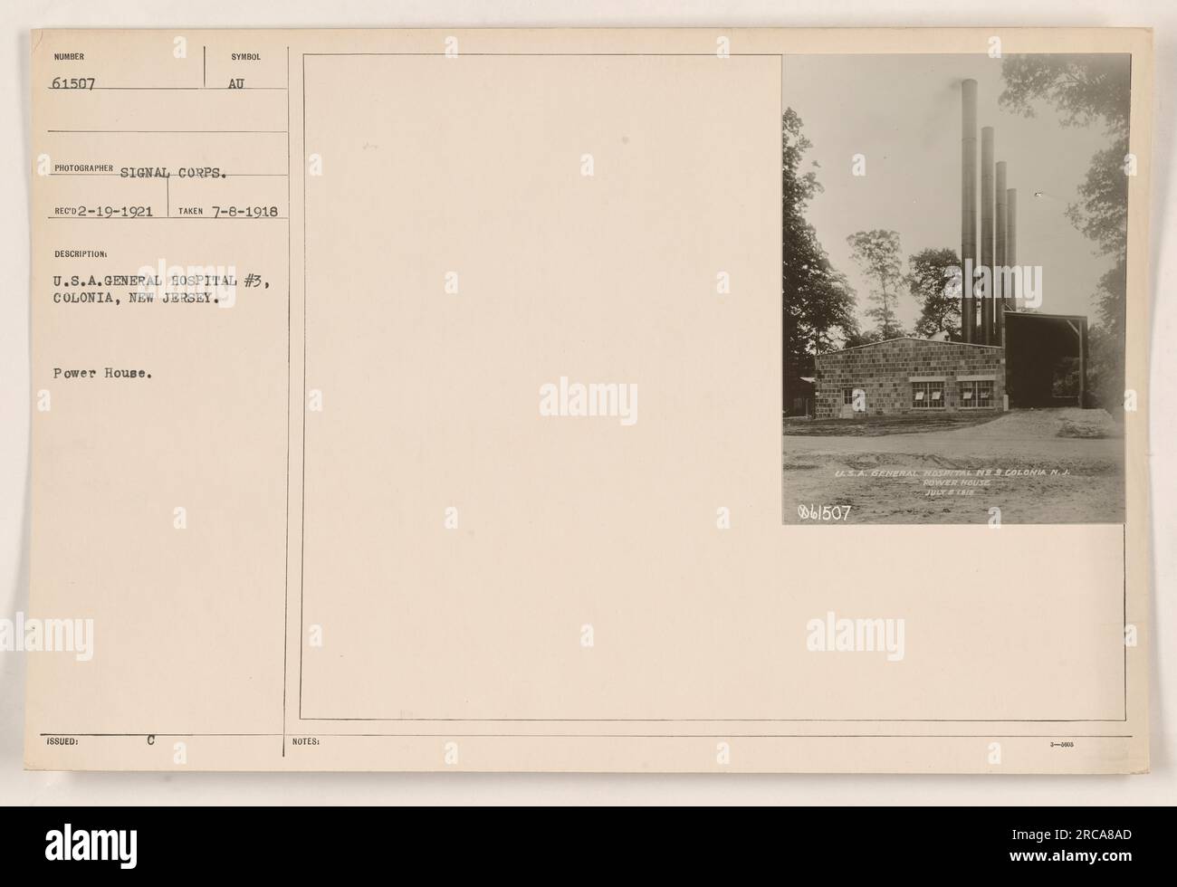 This photograph shows the power house of U.S.A. General Hospital #3 in ...