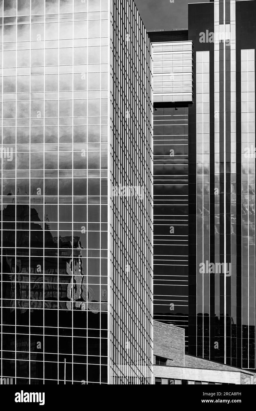 Urban Glass and Steel Windows, architectural details of one building ...