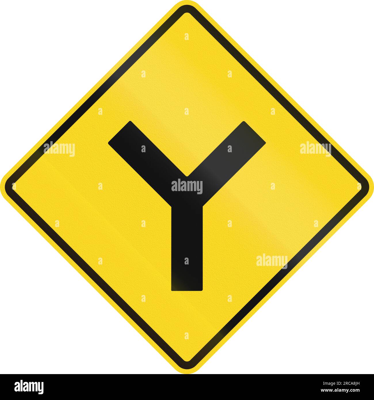 Canadian road warning sign - 3-way Intersection ahead. This sign is ...