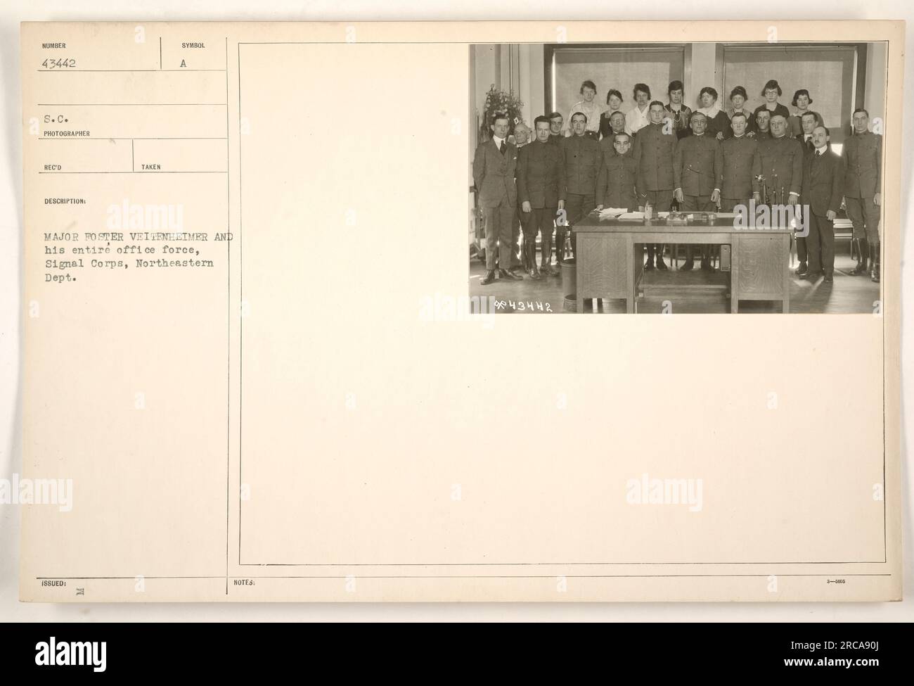 Major Foster Veitenheimer and his office force from the Signal Corps ...