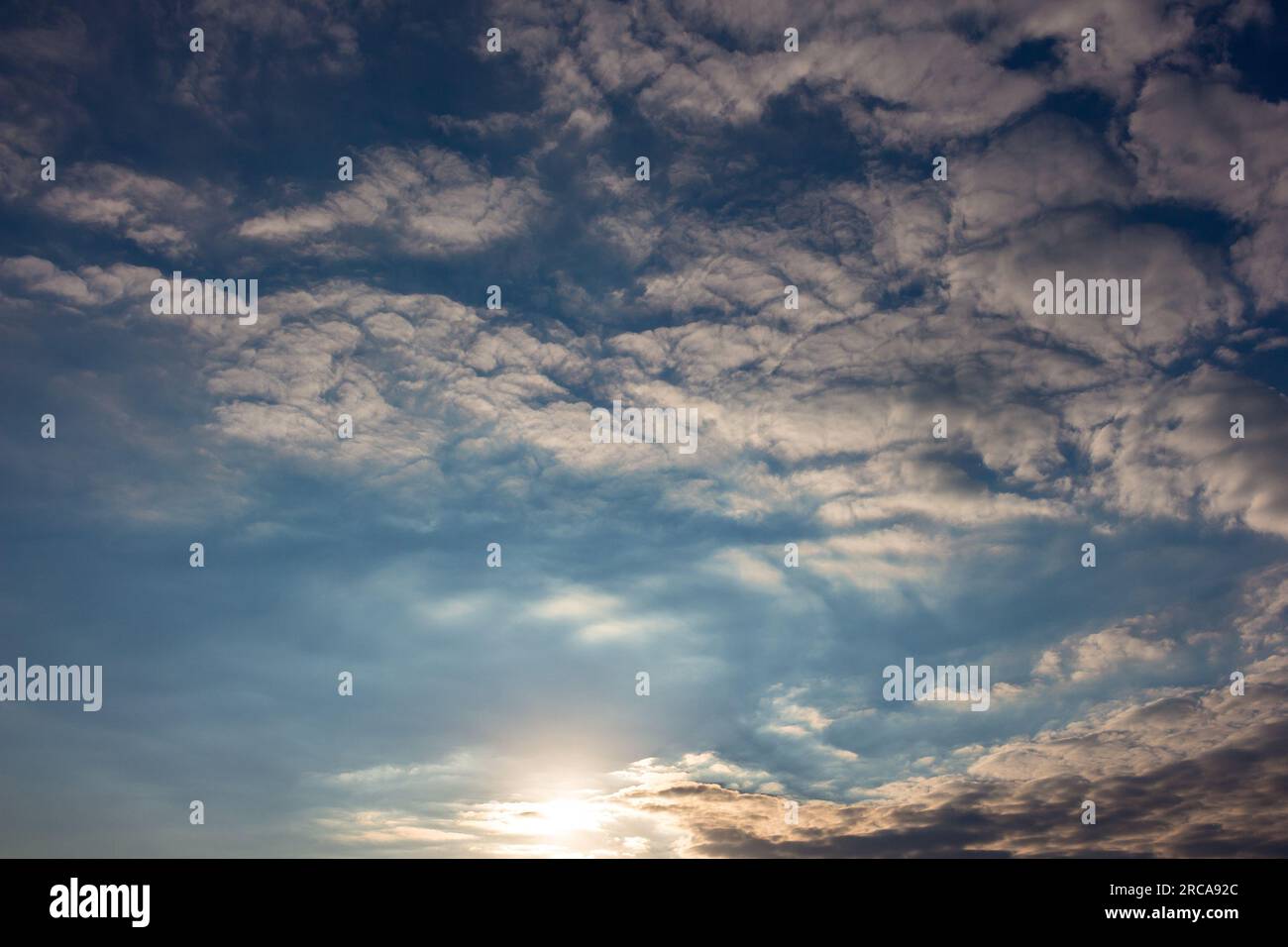 Beautiful blue sky with clouds during sunset landscape Stock Photo - Alamy