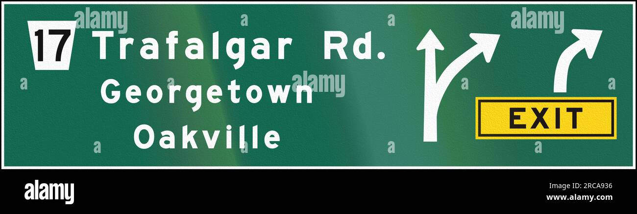 A Guide road sign with exit in Ontario, Canada Stock Photo - Alamy