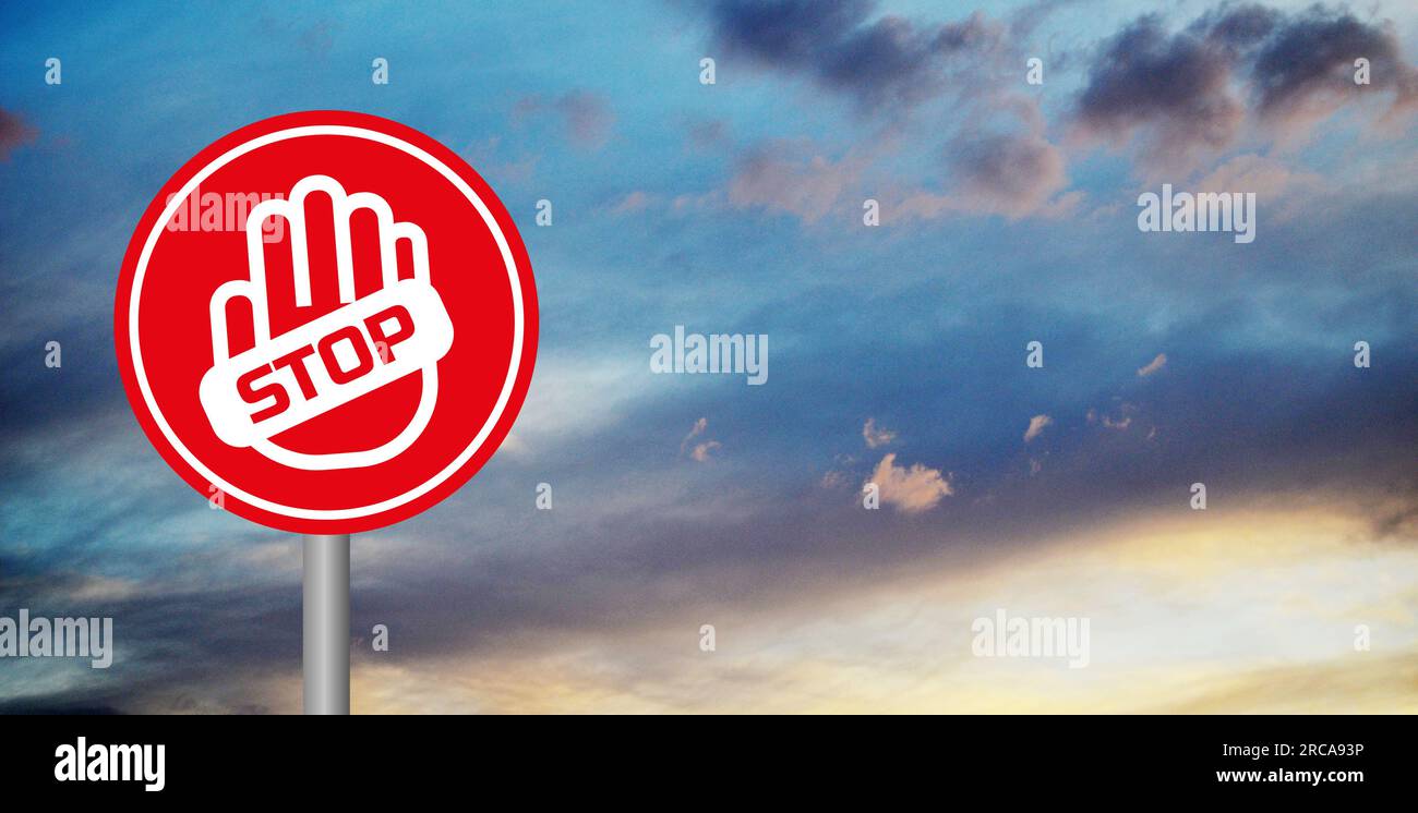 stop sign on sky background Stock Photo - Alamy