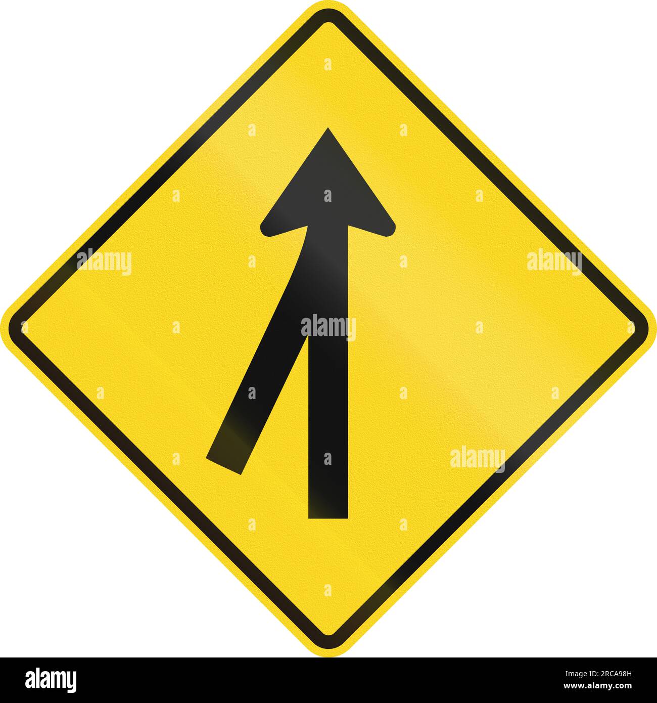 Canadian road warning sign - 3-way merging Intersection ahead. This ...
