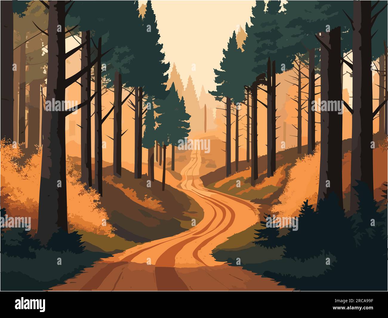 Pathway through a forest Stock Vector Images - Alamy