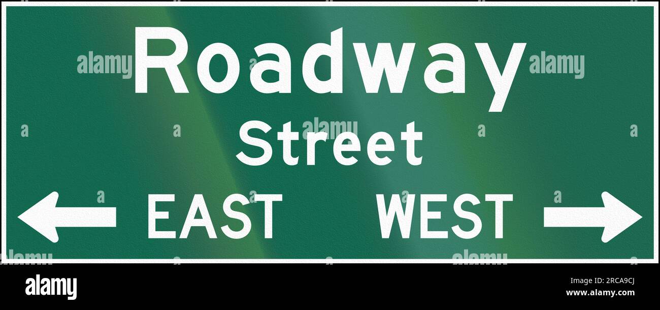 Guide road sign in Ontario, Canada - Highway direction Stock Photo - Alamy