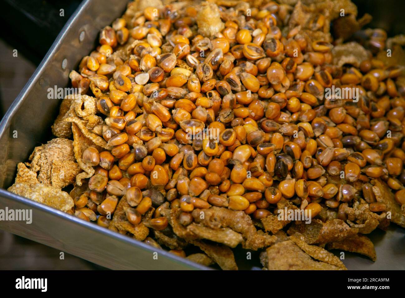 Tray with roasted corn in Peru to accompany traditional Peruvian dishes ...