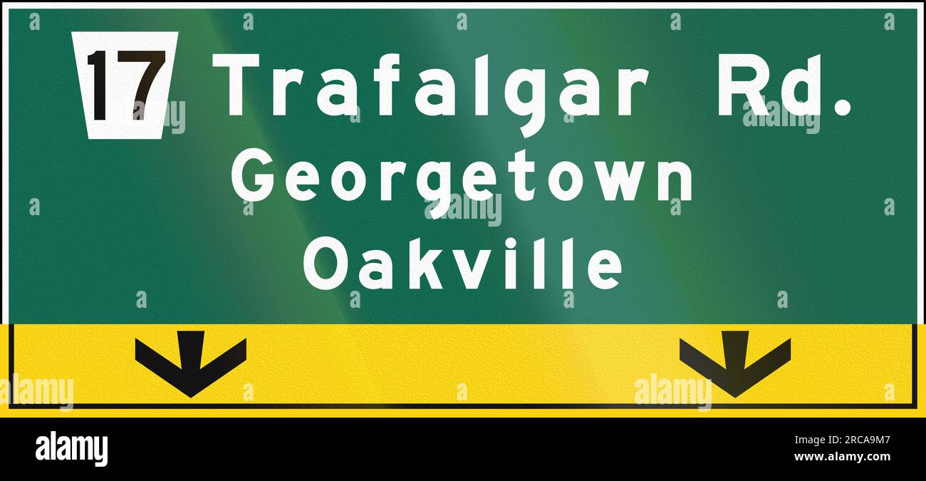 A Guide road sign above lane in Ontario, Canada Stock Photo - Alamy
