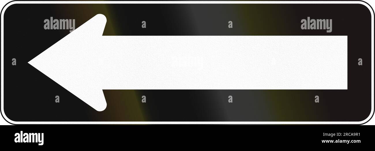 Canadian traffic sign - One way to the left. This sign is used in ...