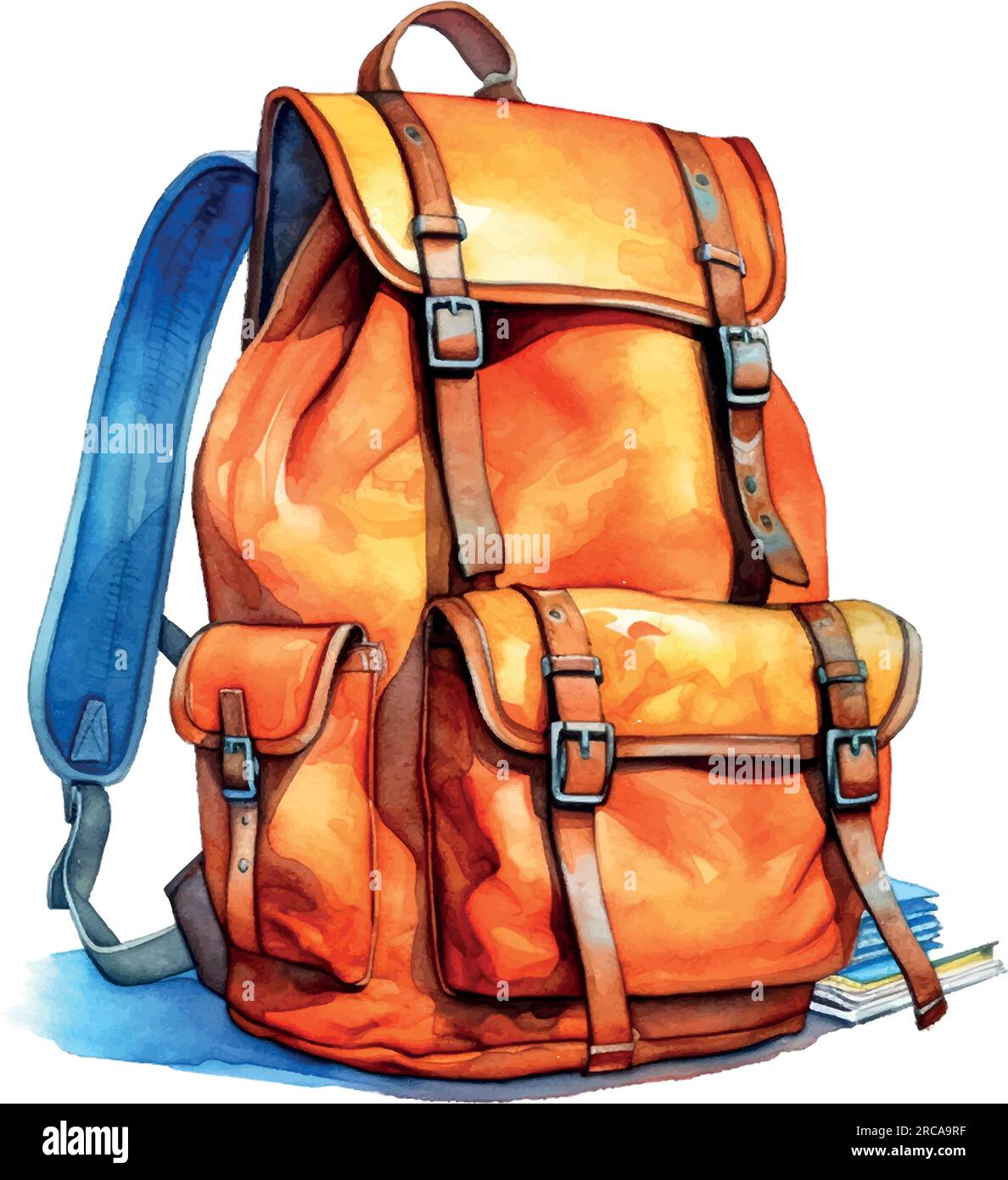 Colorful school backpack watercolor on white background. School student ...