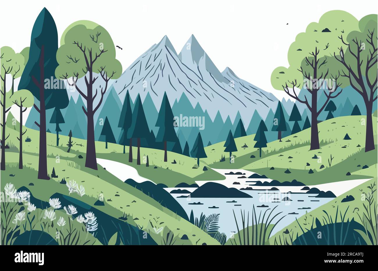 Serene calm scene Stock Vector Images - Alamy