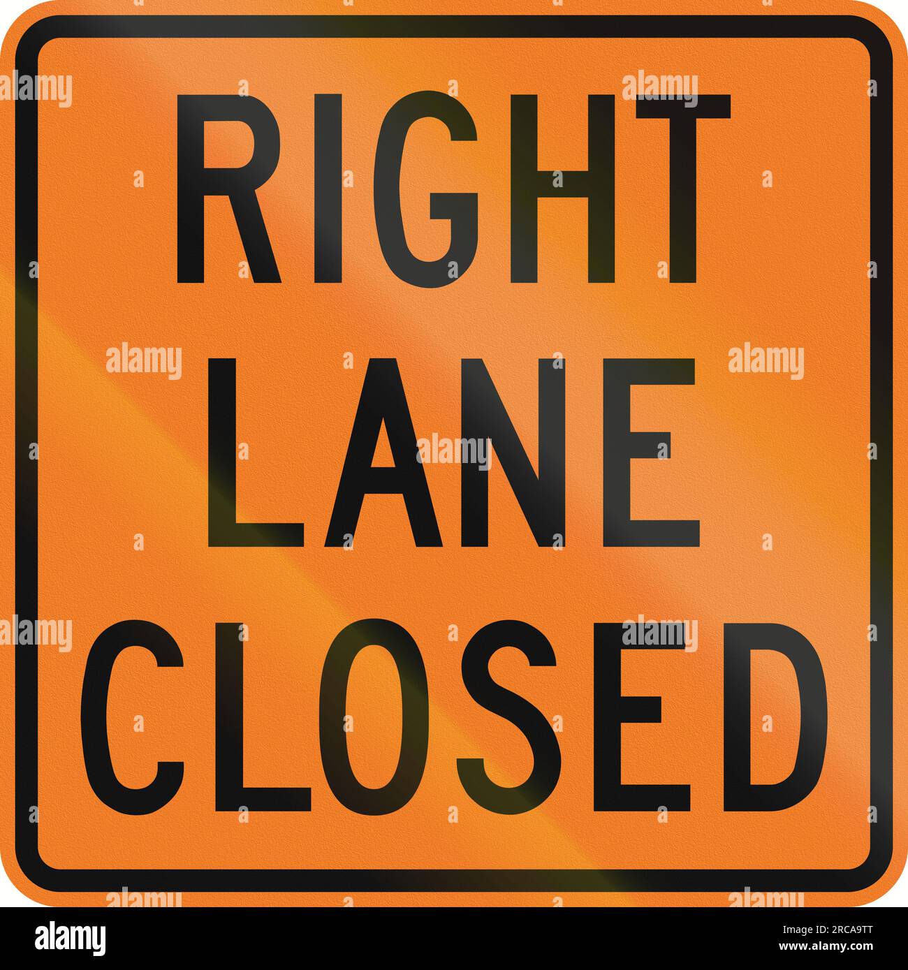 Temporary traffic sign in Canada - Right lane closed. This sign is used ...