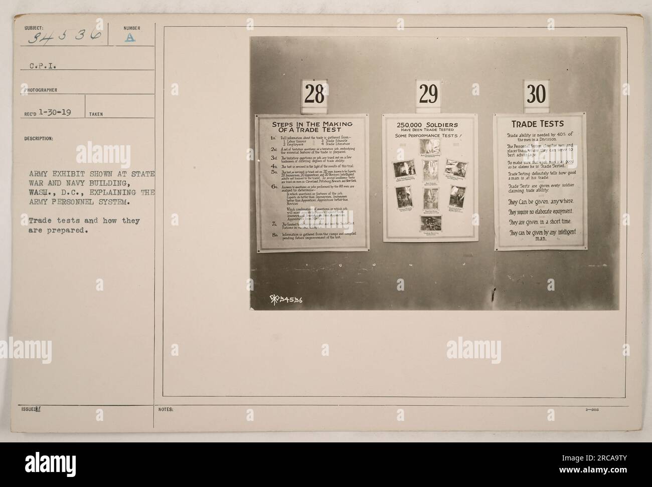 Army exhibit at the State War and Navy Building in Washington, D.C ...