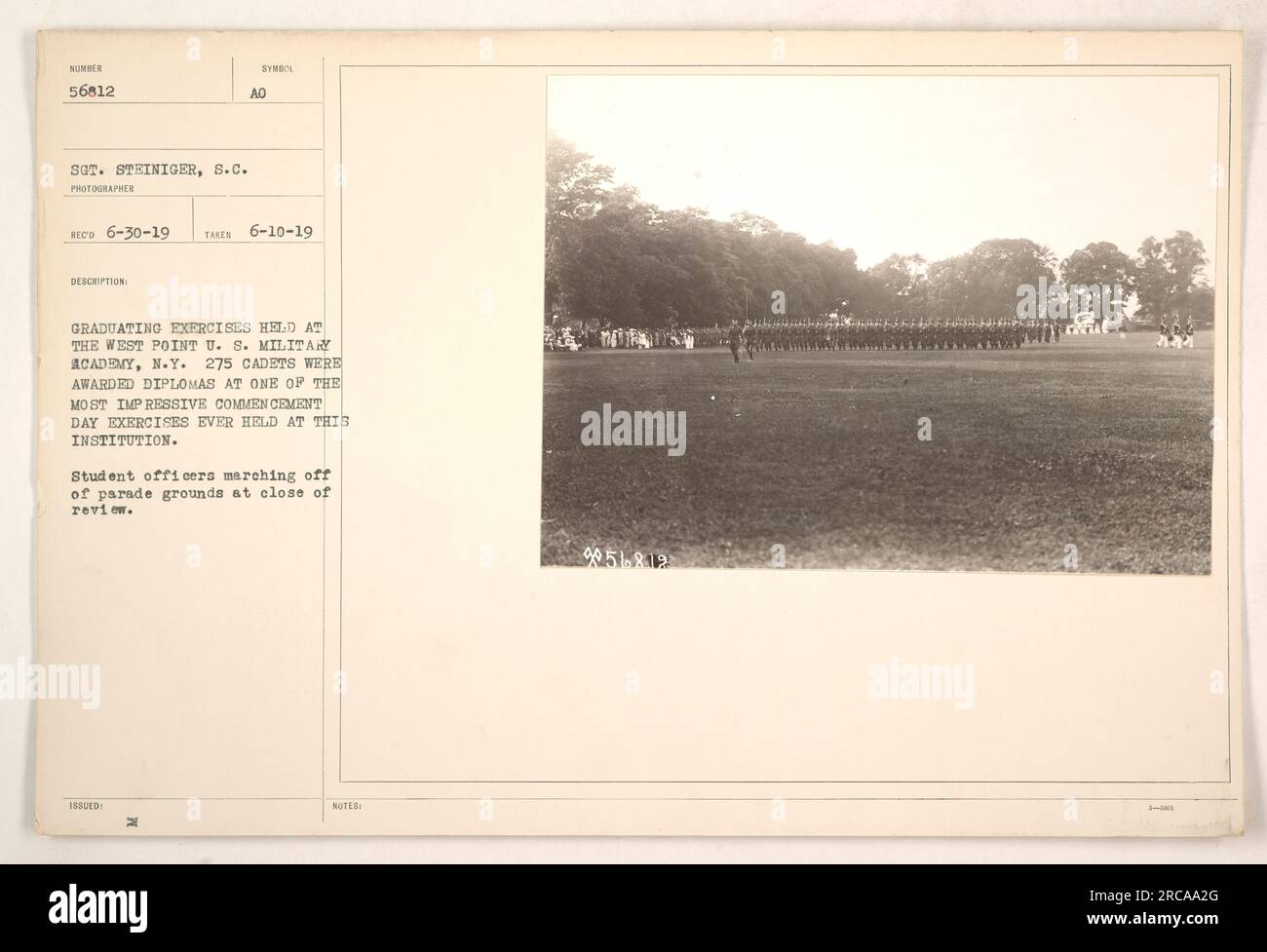 "Student officers marching off parade grounds at the close of a review ...