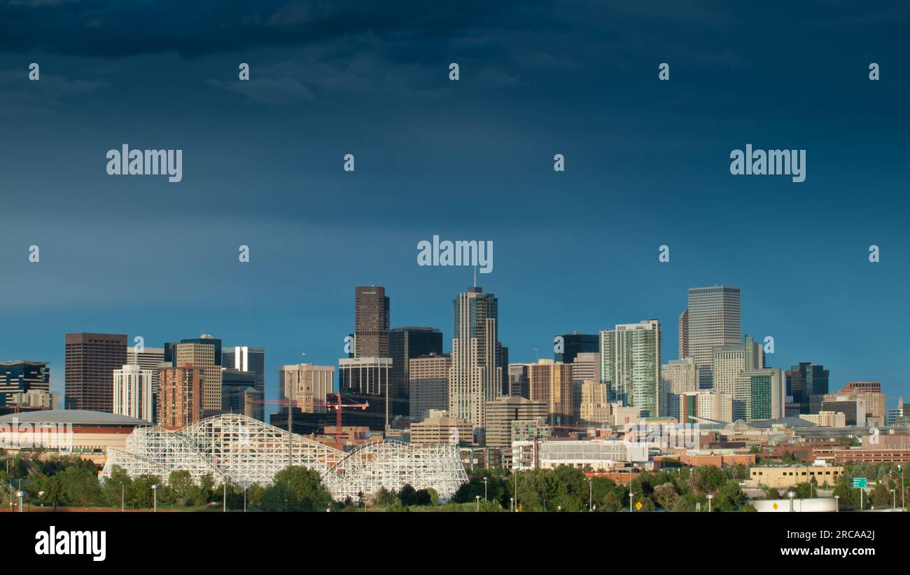 Mile High City of Denver by night Stock Photo - Alamy