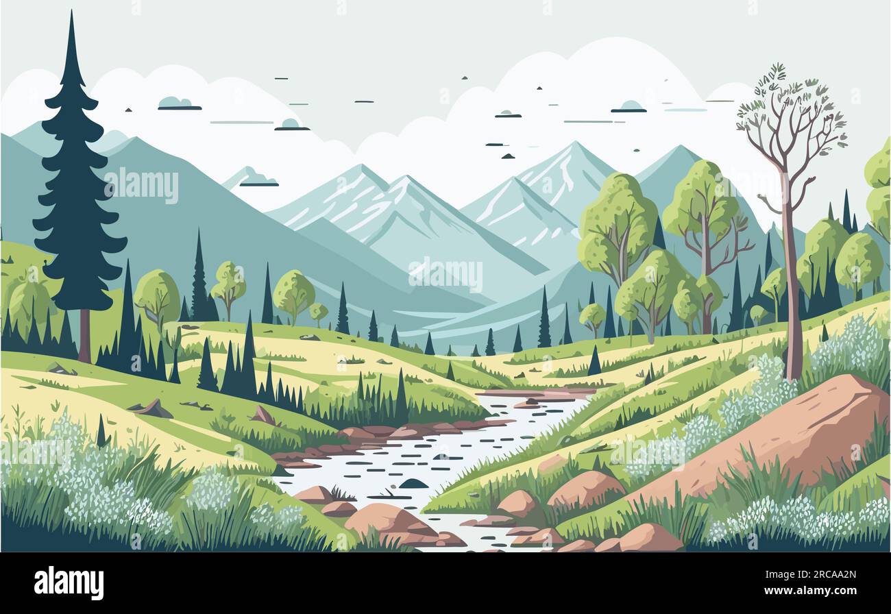 Serene calm scene Stock Vector Images - Alamy