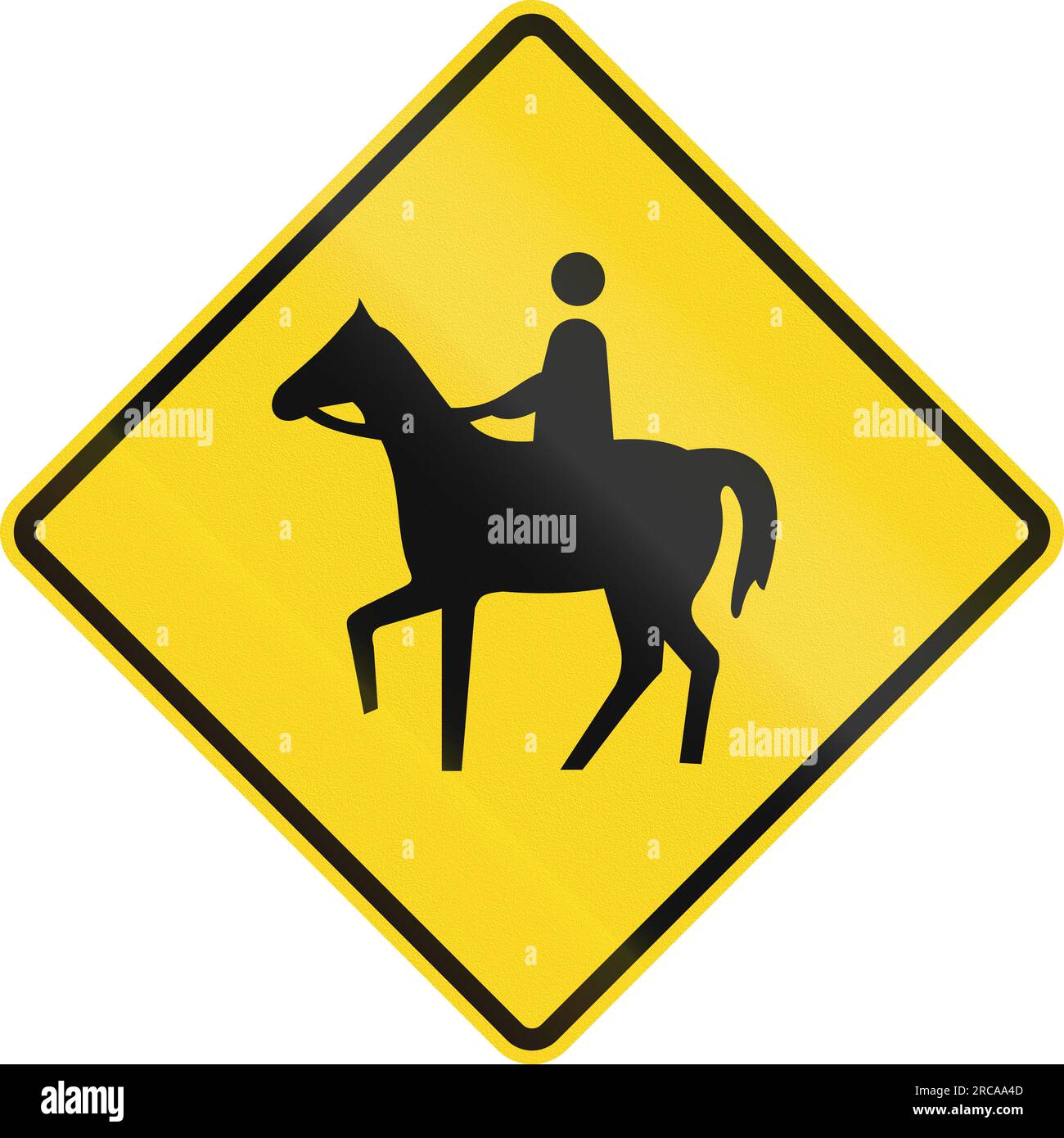 An Canadian warning traffic sign - Equestrians. This sign is used in ...