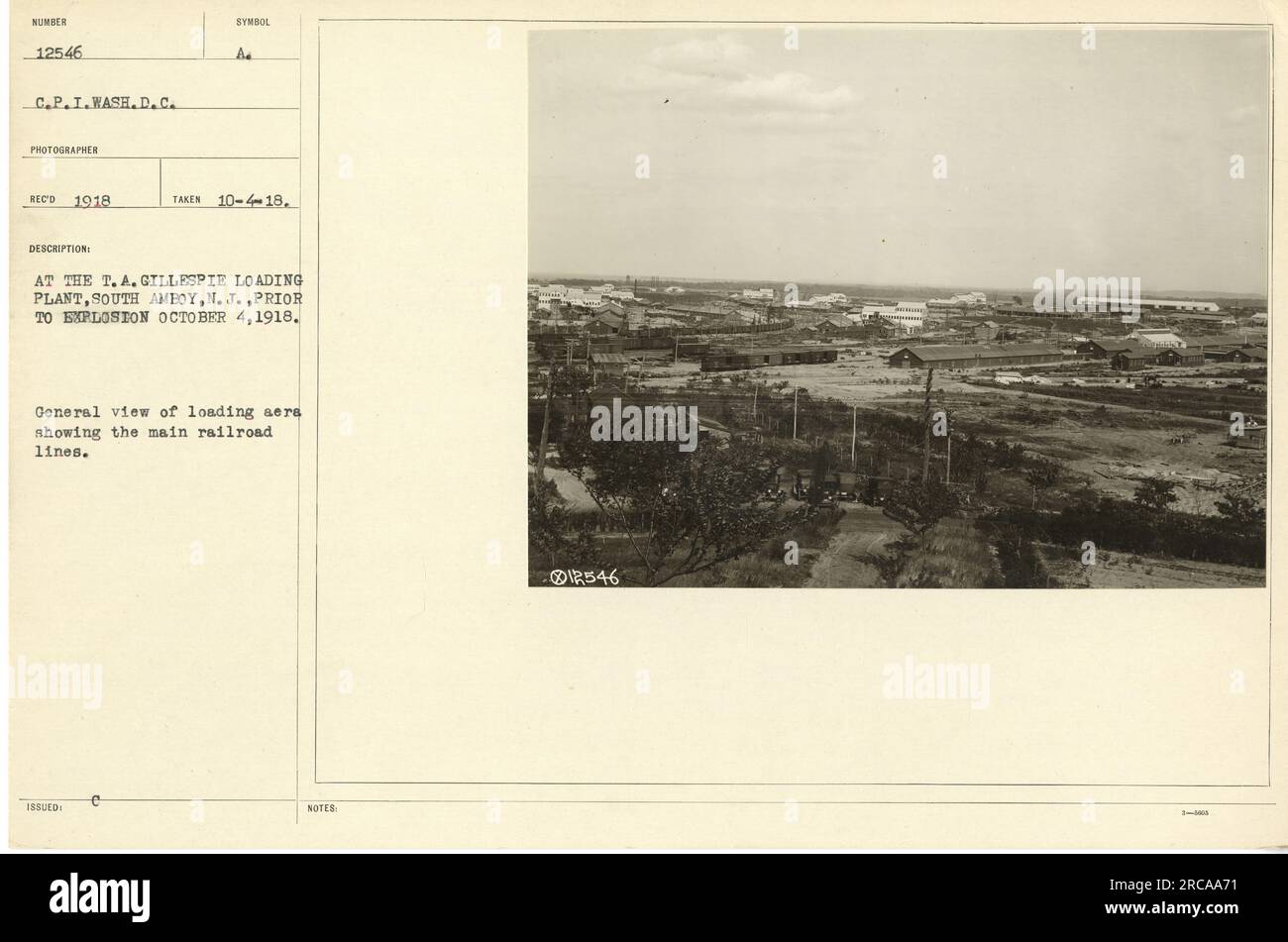 This photograph taken in 1918 shows a general view of the loading area ...