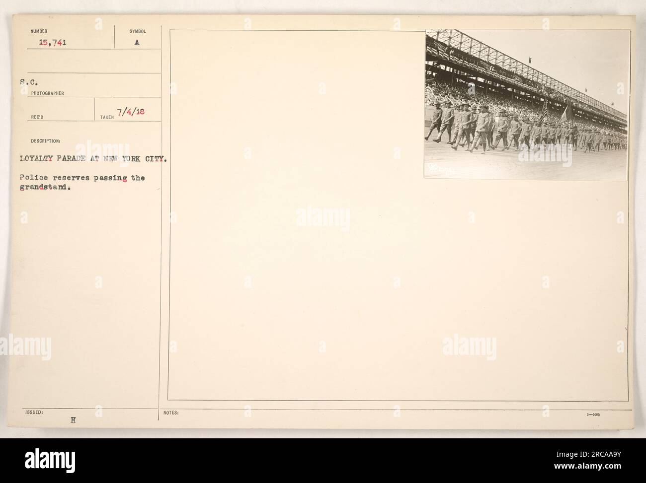 Police reserves passing the grandstand during a loyalty parade in New ...