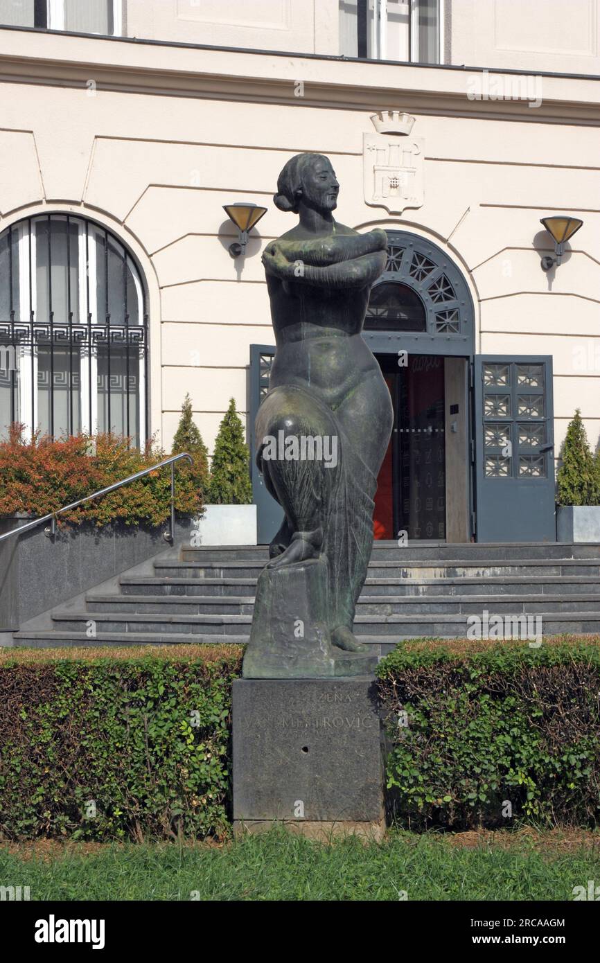 ZAGREB, CROATIA – JULY 3, 2023: Statue of woman by Ivan Mestrovic ...