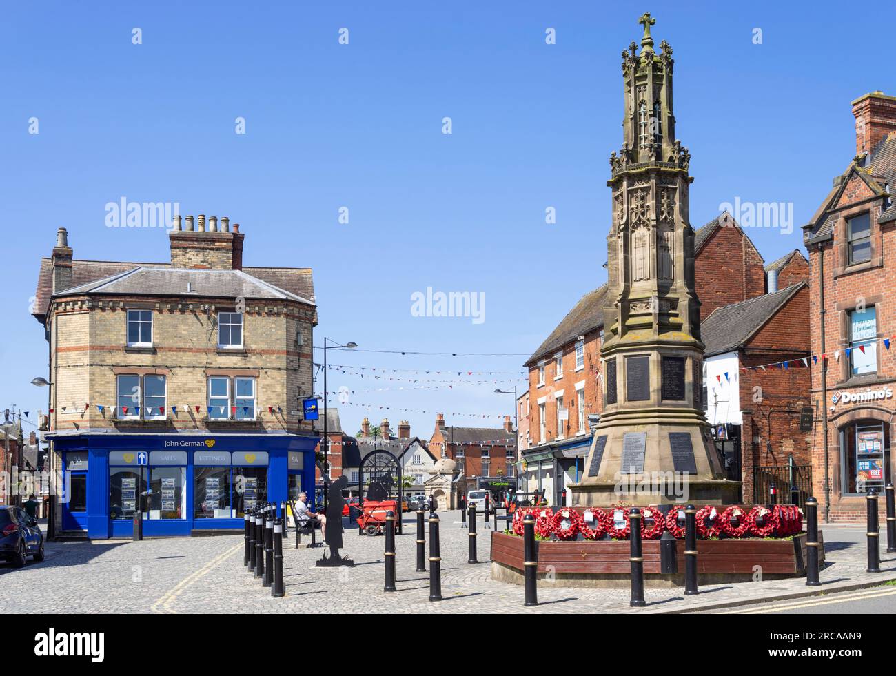 War Memorial on Bridge street Uttoxeter town centre East Staffordshire ...