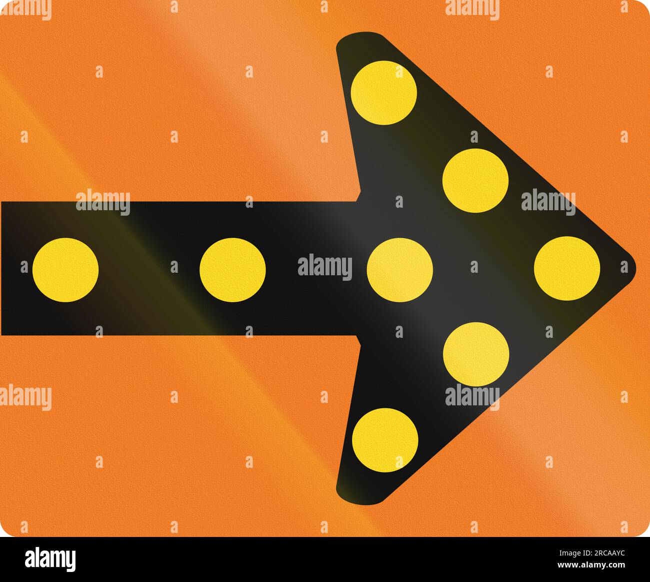 Canadian marking on construction barriers with arrow, used in Ontario ...