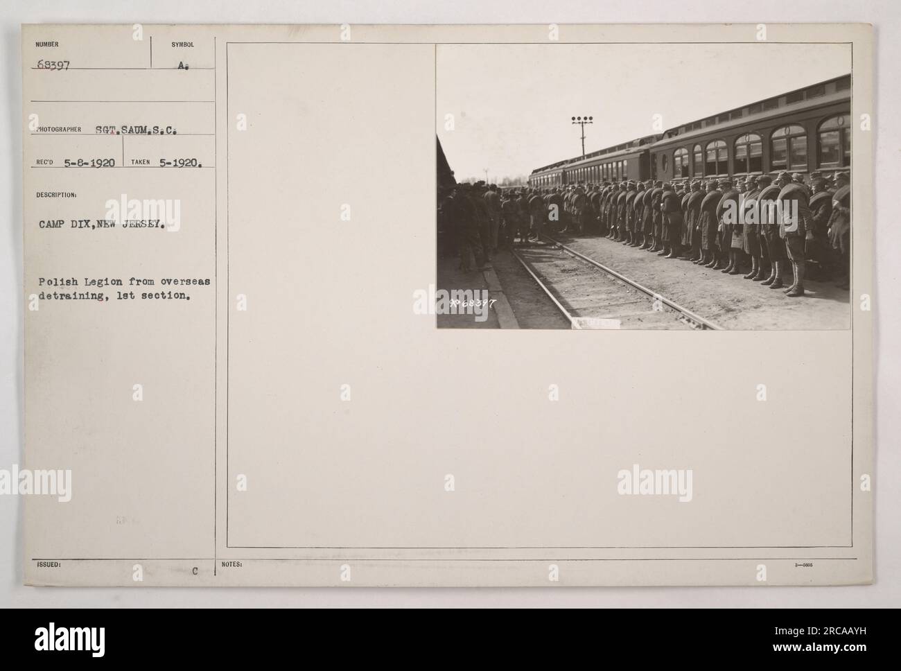 Members of the Polish Legion arriving at Camp Dix, New Jersey. This ...