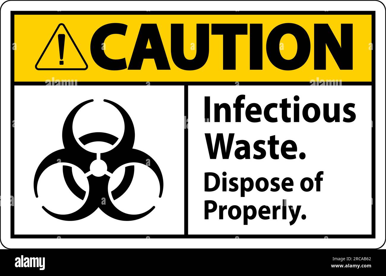 Biohazard Caution Label Infectious Waste, Dispose Of Properly Stock ...