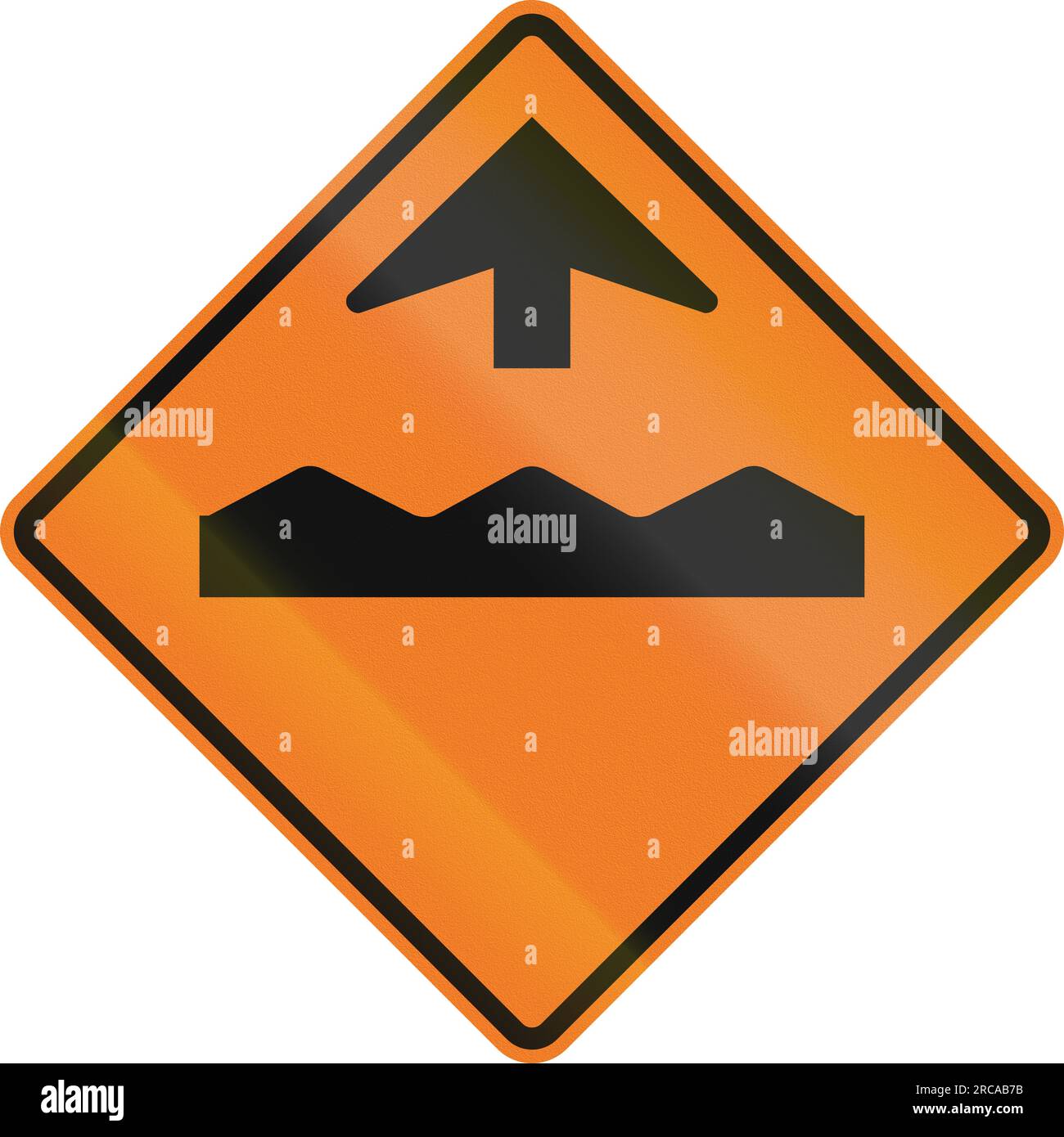 Canadian temporary road warning sign - Rough road ahead. This sign is ...